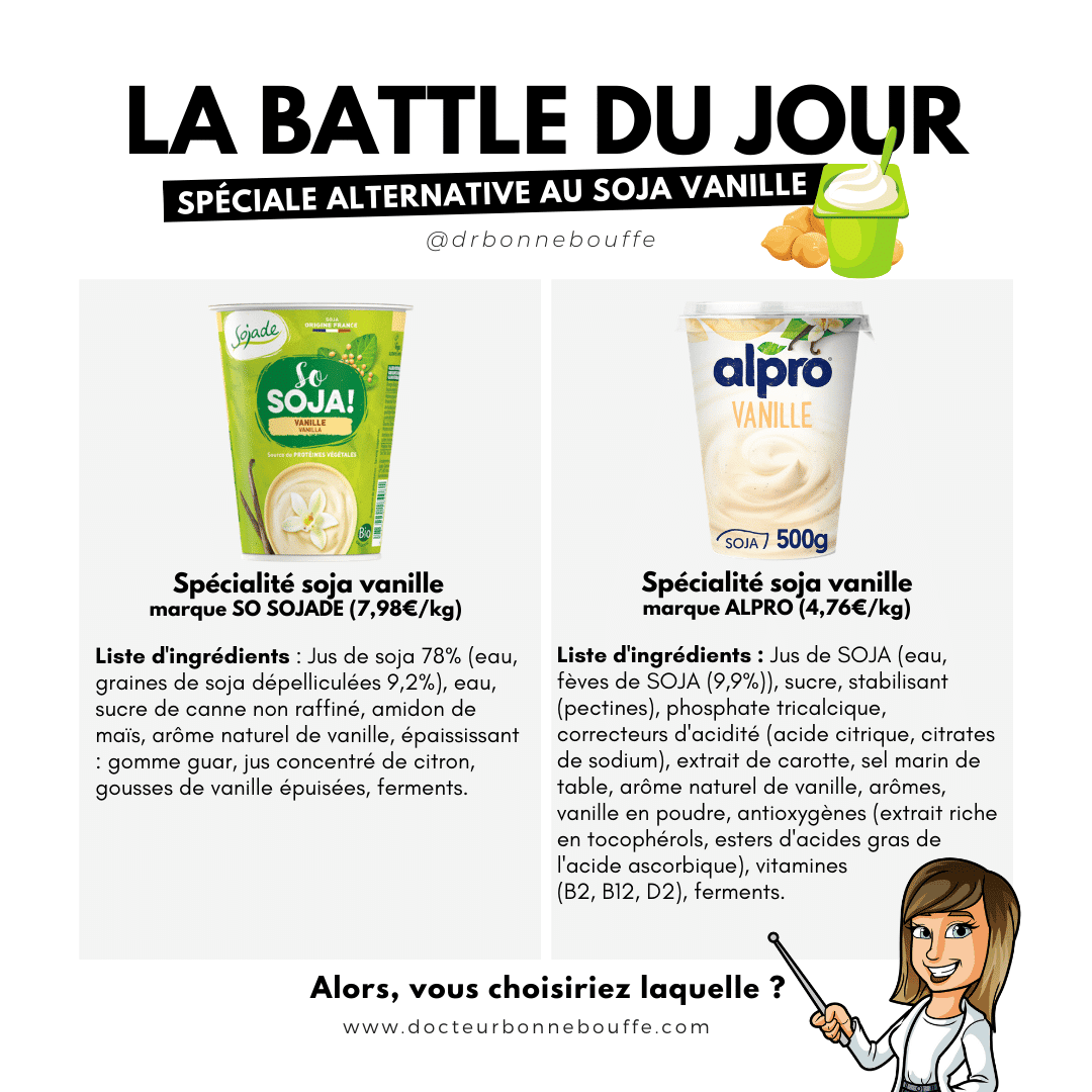 La Battle Sojade vs. Alpro : quel "yaourt" végétal au soja vanille ...